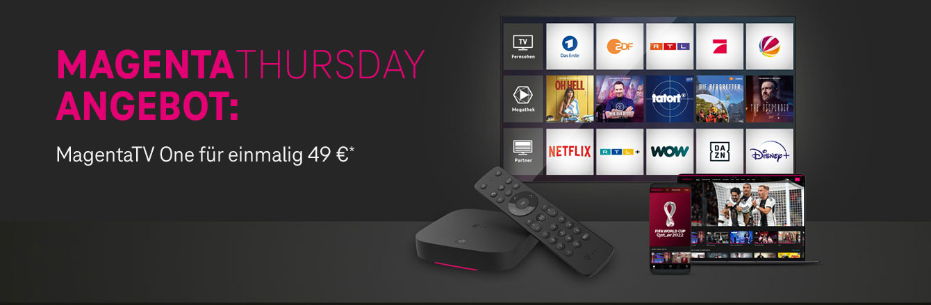 MagentaThursday Angebot: MagentaTV One für nur 49 € kaufen - Telekom Profis